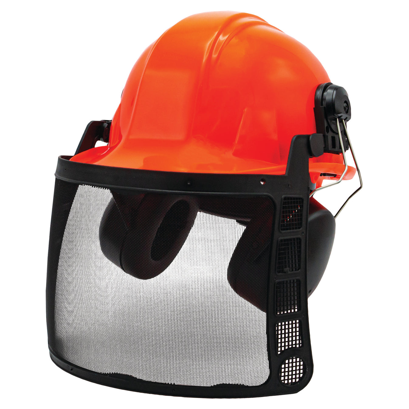 Forester Safety Helmet - Forestry Hard Hat with Mesh Face Shield & Hea ...
